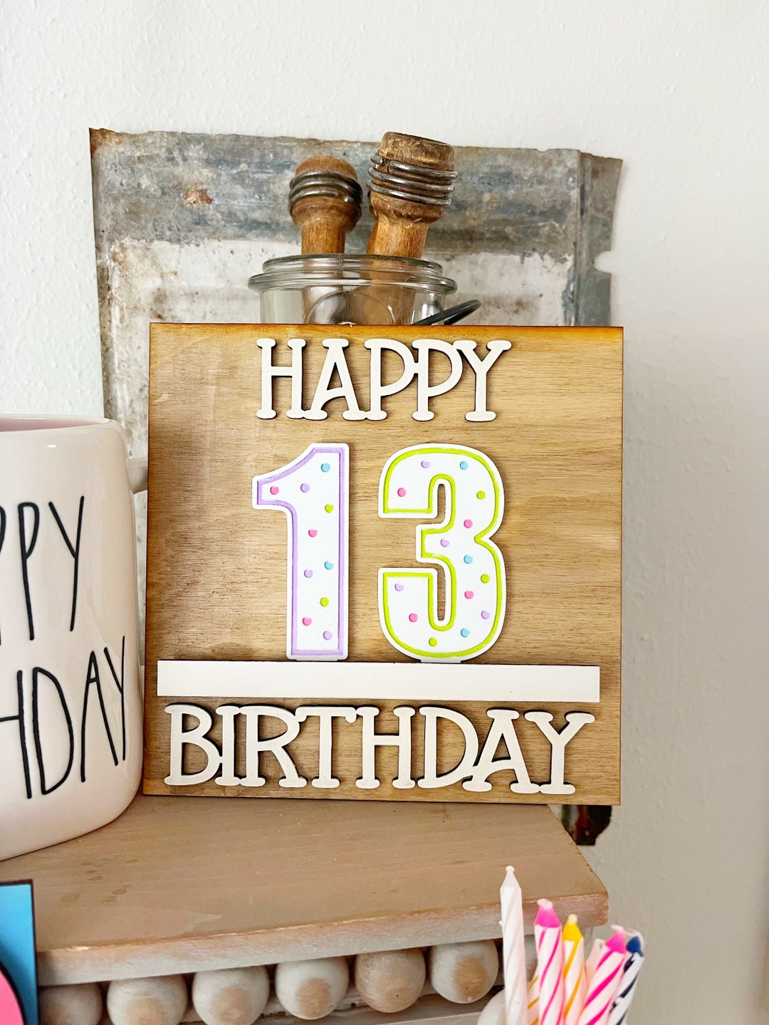Interchangeable Birthday Sign With Numbers | Reusable Birthday Decor ...