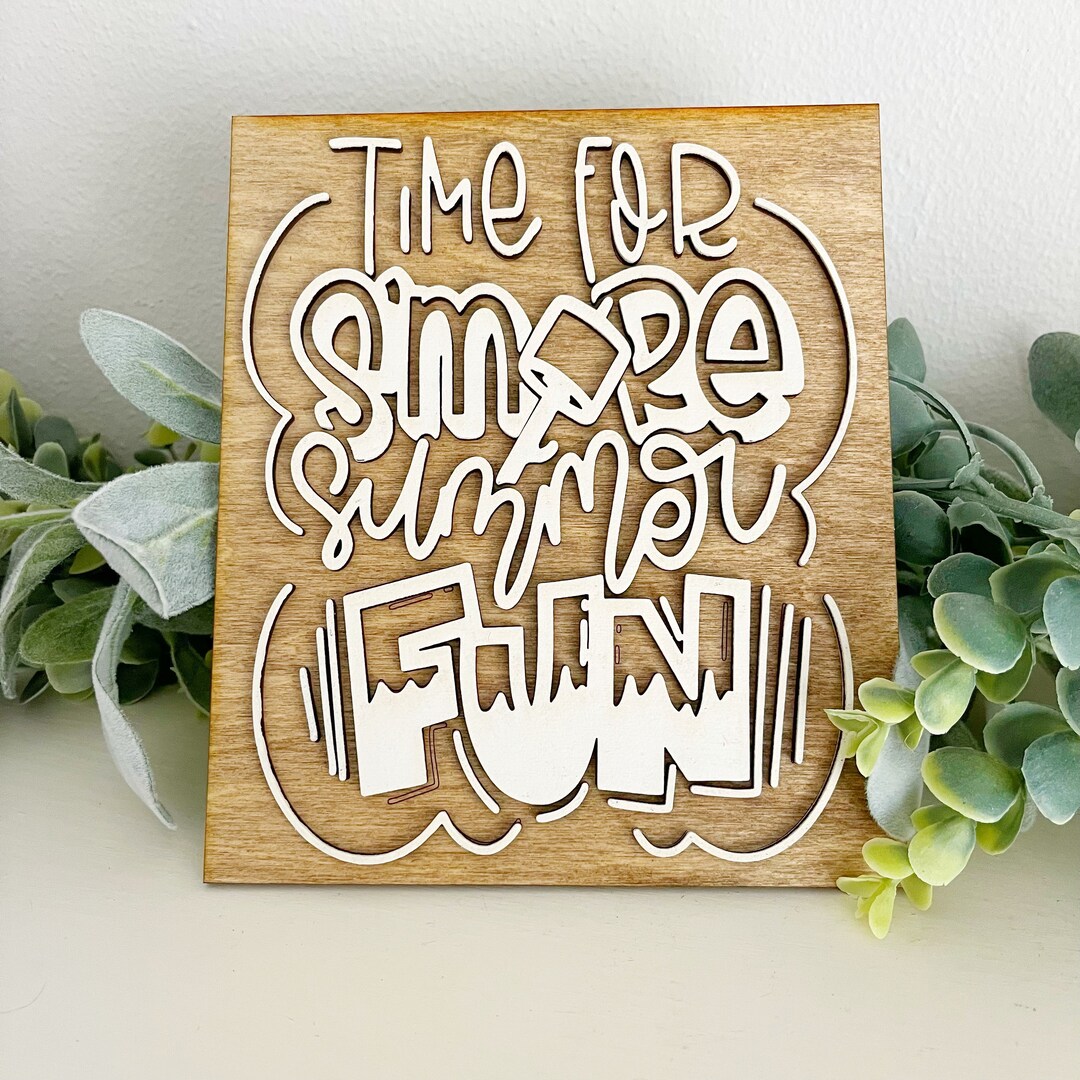 Time for S’mores Summer Fun Sign, S’mores Tiered Tray, Summer Tiered ...