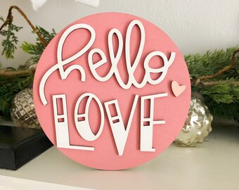Hello Love Sign | Etsy