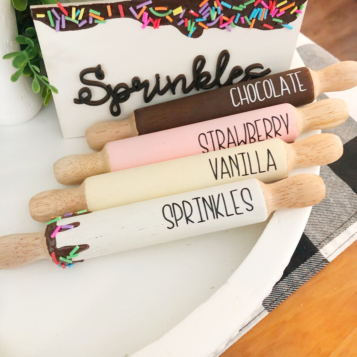 Sprinkles Mini Rolling Pin, Tiered Tray Decor - Etsy