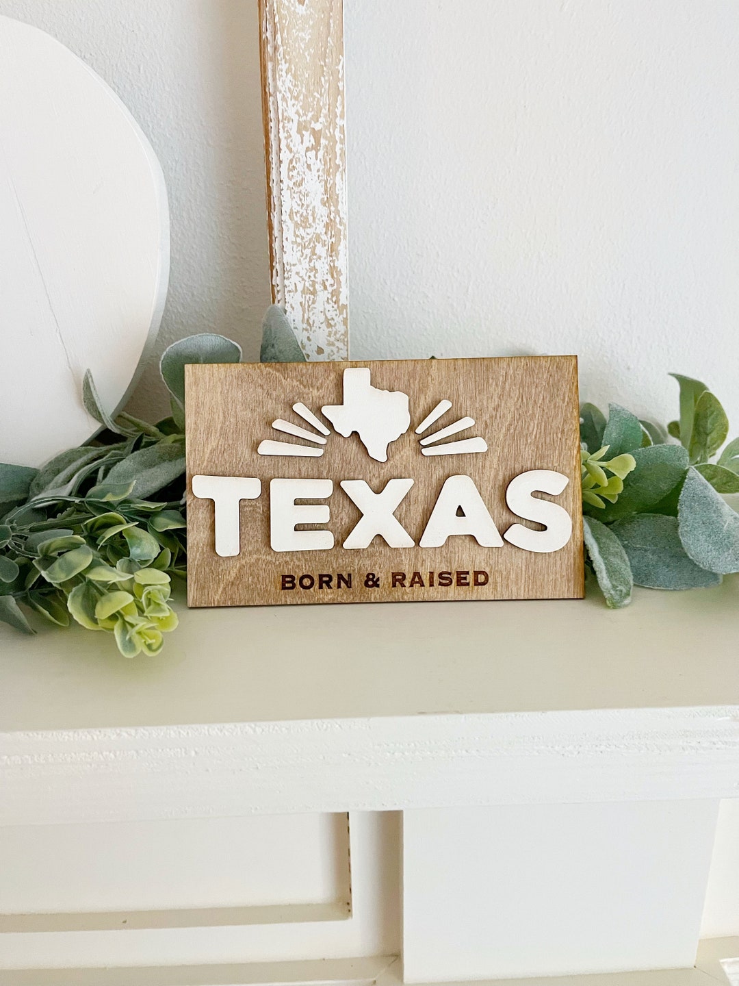 Texas Born and Raised Sign, Texas Tiered Tray, Floral Tiered Tray ...