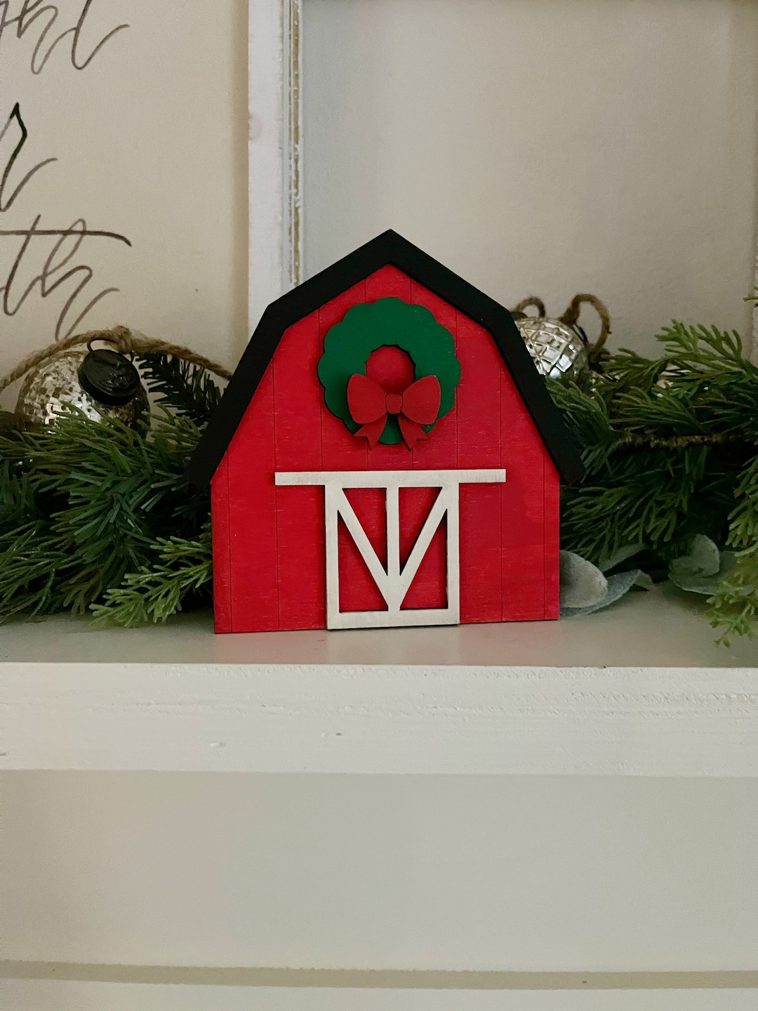 Red Christmas Barn, Christmas Tree Farm Theme, Christmas Themed Decor ...