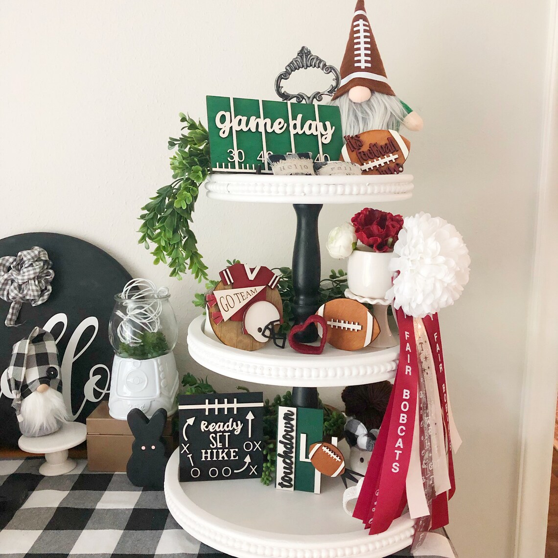 Game Day Football Field Sign Tiered Tray Sign - Etsy