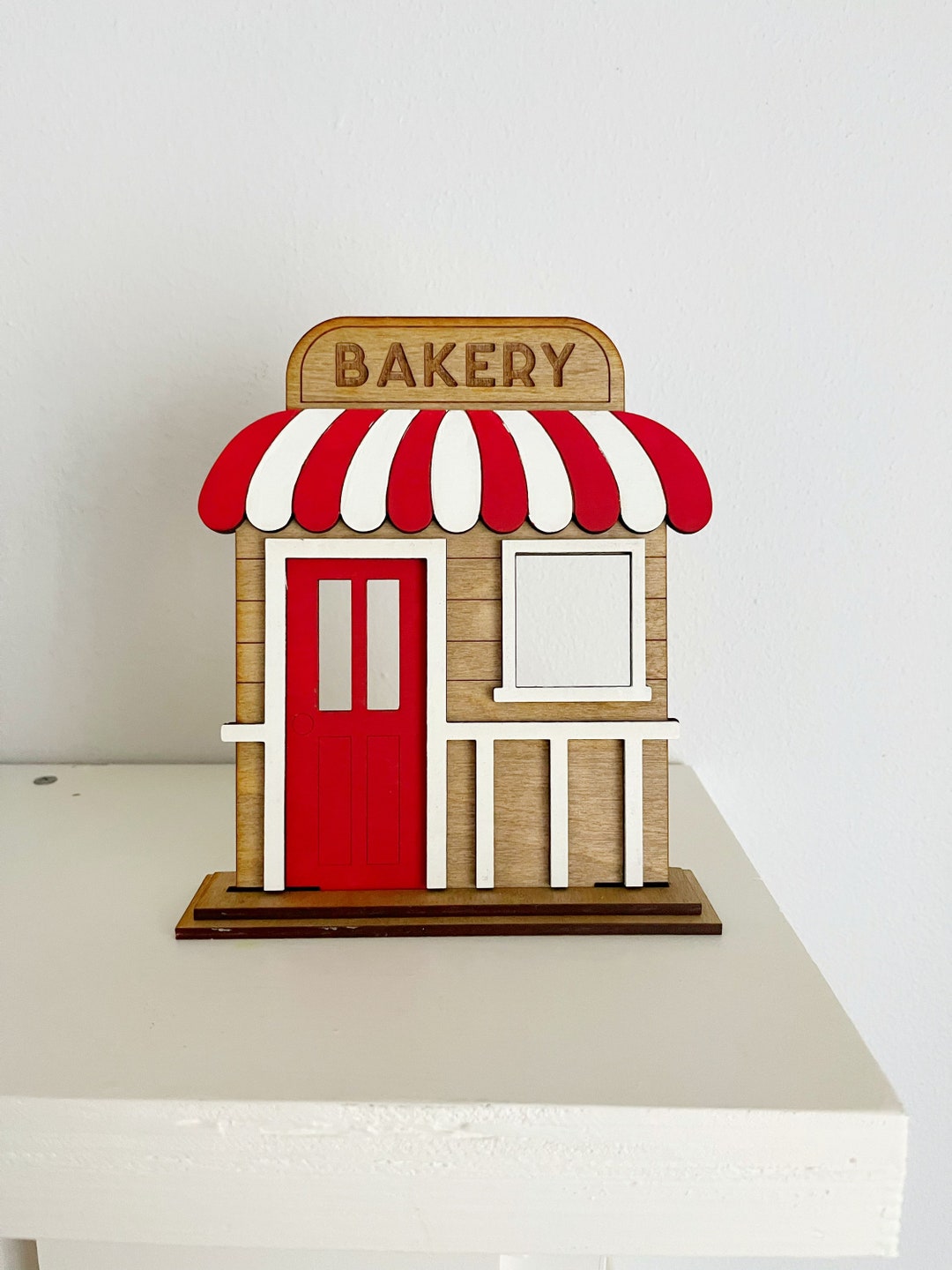 Red and White Bakery Stand, Tiered Tray Christmas Theme, Christmas ...