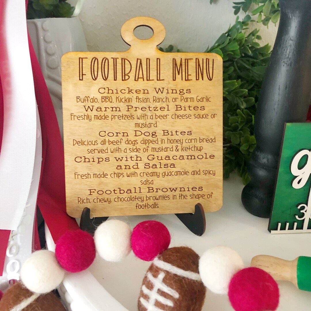Football Menu Board Tiered Tray Decor - Etsy