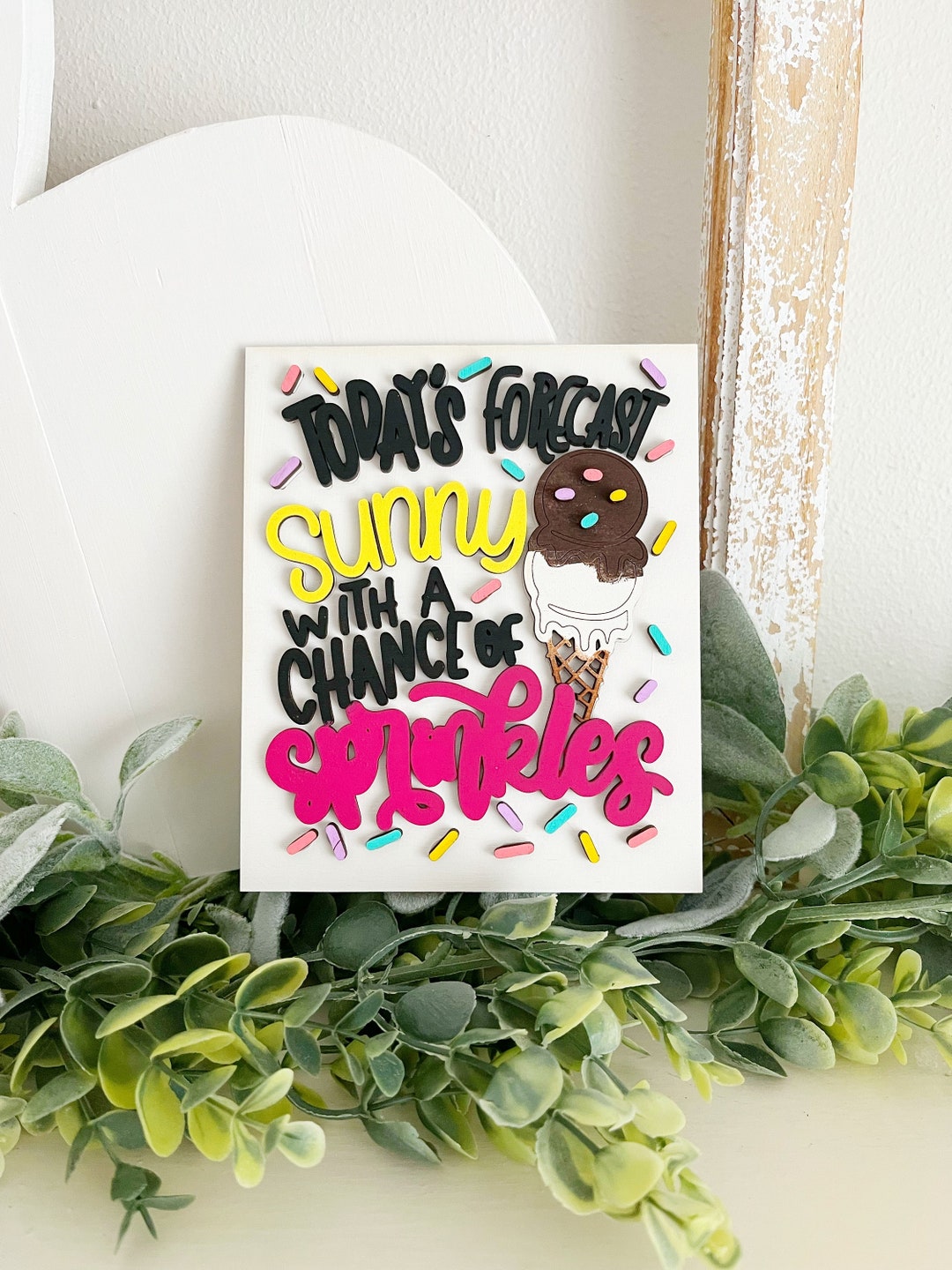 Sunny With a Chance of Sprinkles Sign – Ice Cream Tiered Tray Decor ...