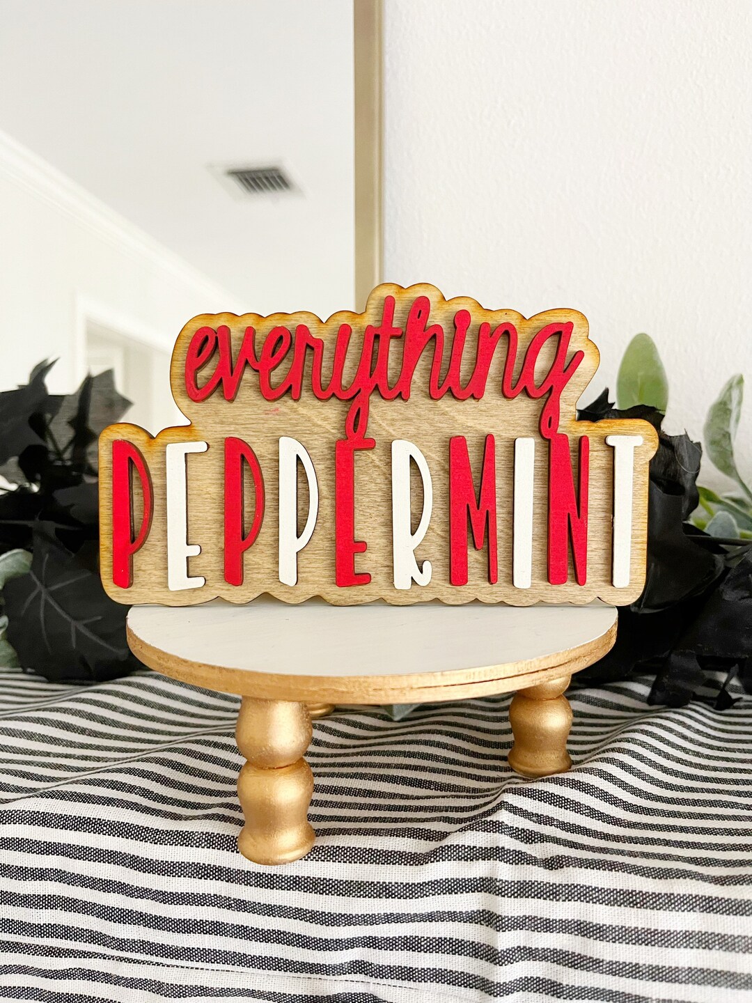 Everything Peppermint Sign, Christmas Tiered Tray Sign, Christmas Decor ...