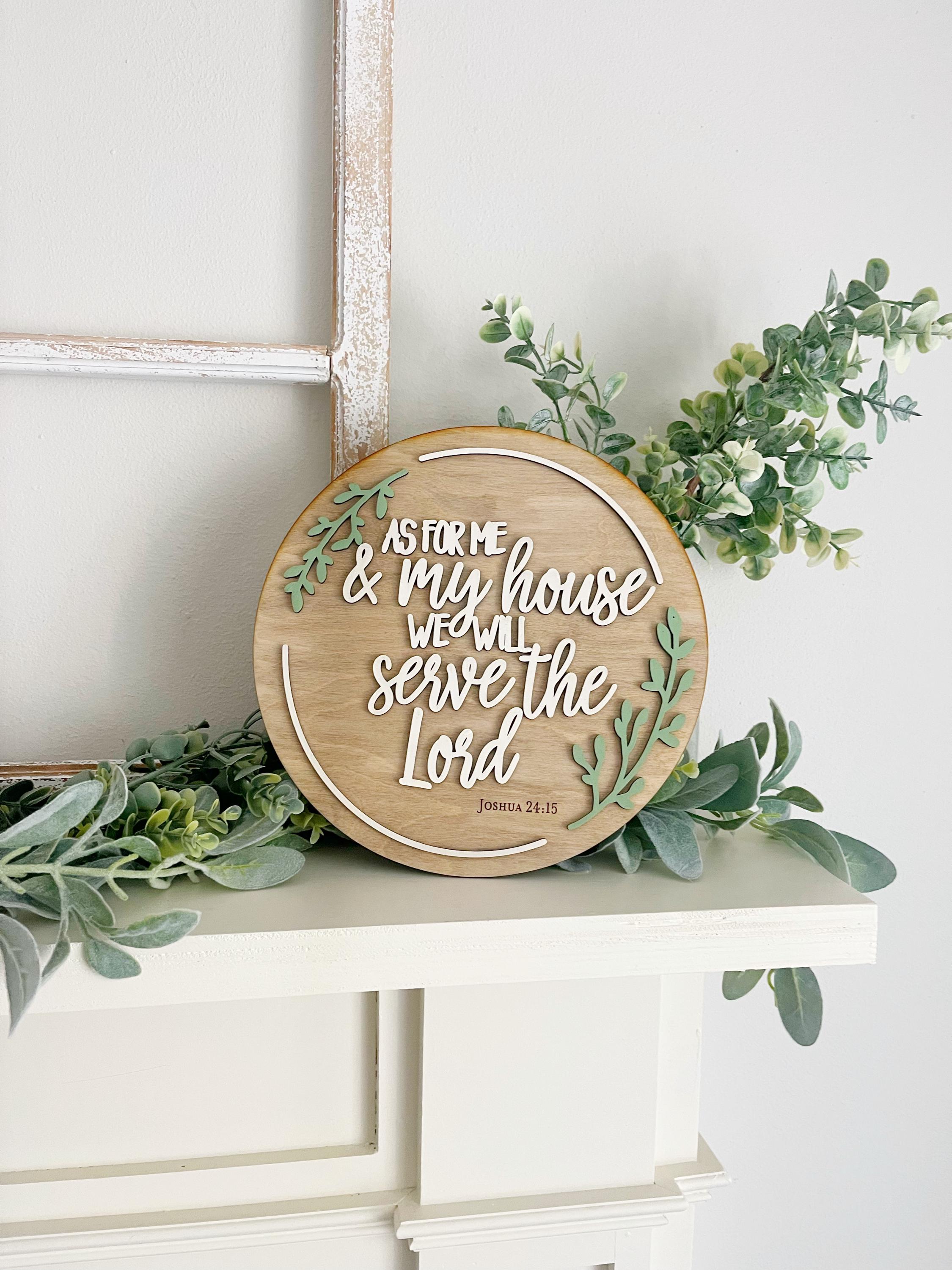 As for Me and My House Bible Verse Sign | Christian Wooden Wall Décor ...
