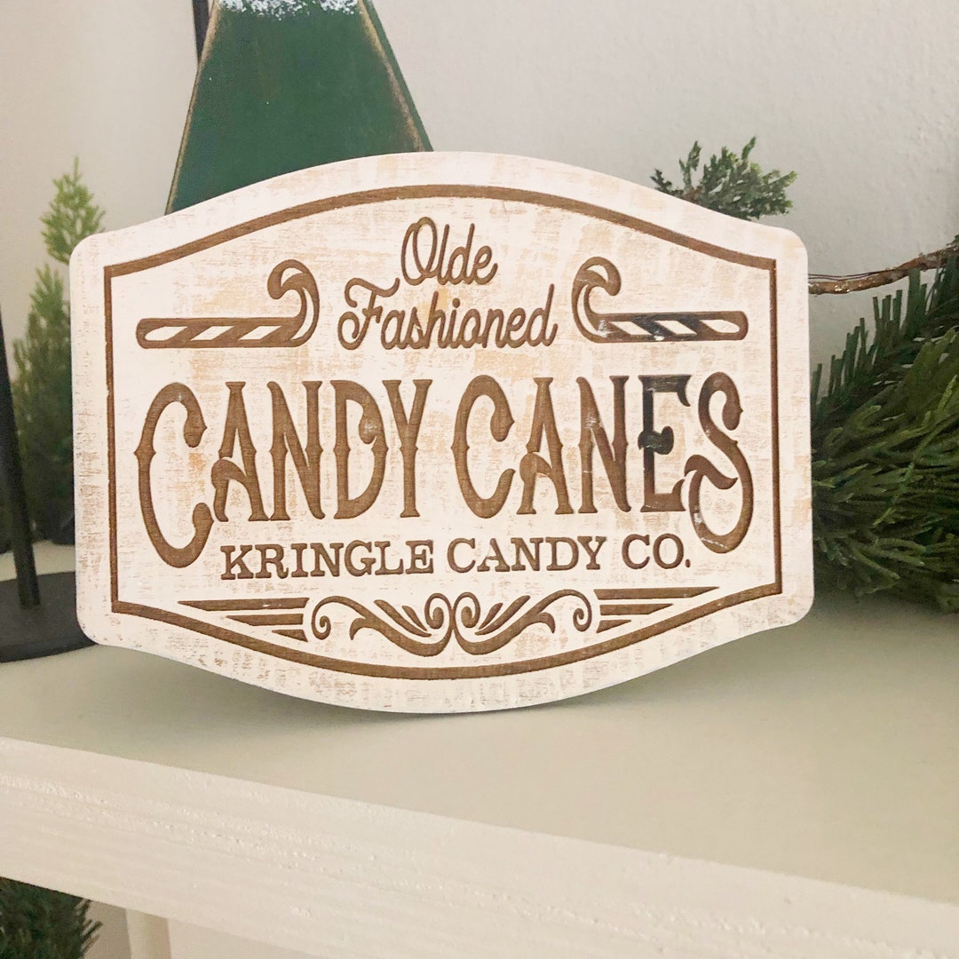 Old Fashioned Candy Canes Sign, Christmas Tiered Tray - Etsy
