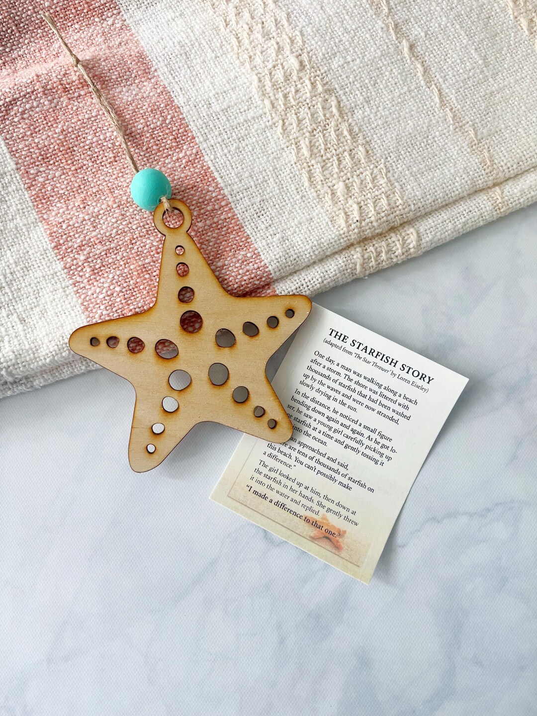 Starfish Story Teacher Gift | Wooden Starfish Ornament With ...