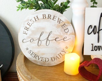 Round Coffee Bar Sign - Etsy