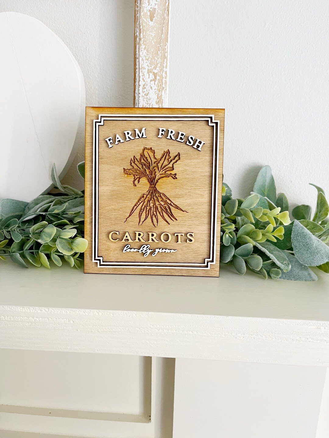 Farm Fresh Carrots Sign, Tiered Tray Decor, Easter Decor, Carrots Sign ...