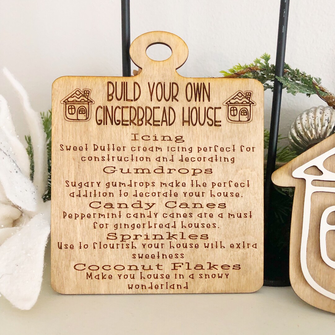 Build Your Own Gingerbread House Sign – Mini Holiday Cutting Board Sign ...