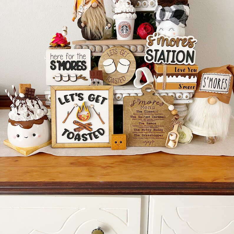 Laser Engraved S'mores Menu Sign – Rustic Wood Campfire Decor - Etsy