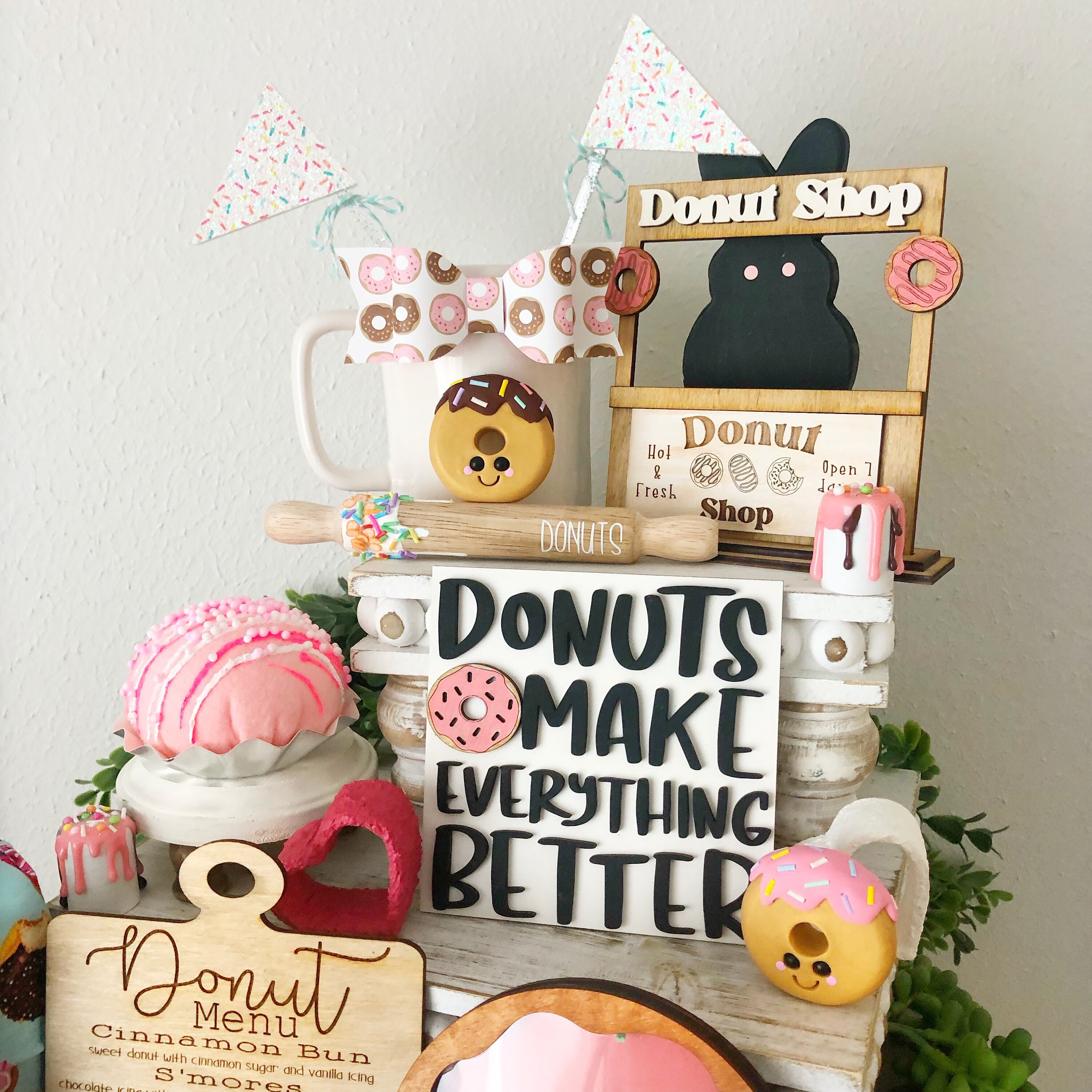 Donut Worry Be Happy Sign Donut Decor Donuts Tiered Tray | Etsy