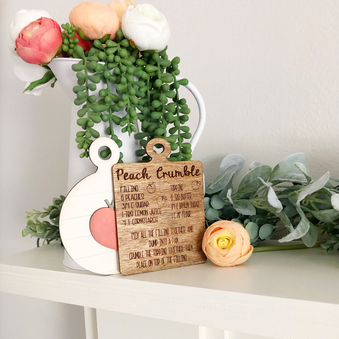 Peach Crumble Mini Cutting Board – Farmhouse Kitchen Tiered Tray Sign ...