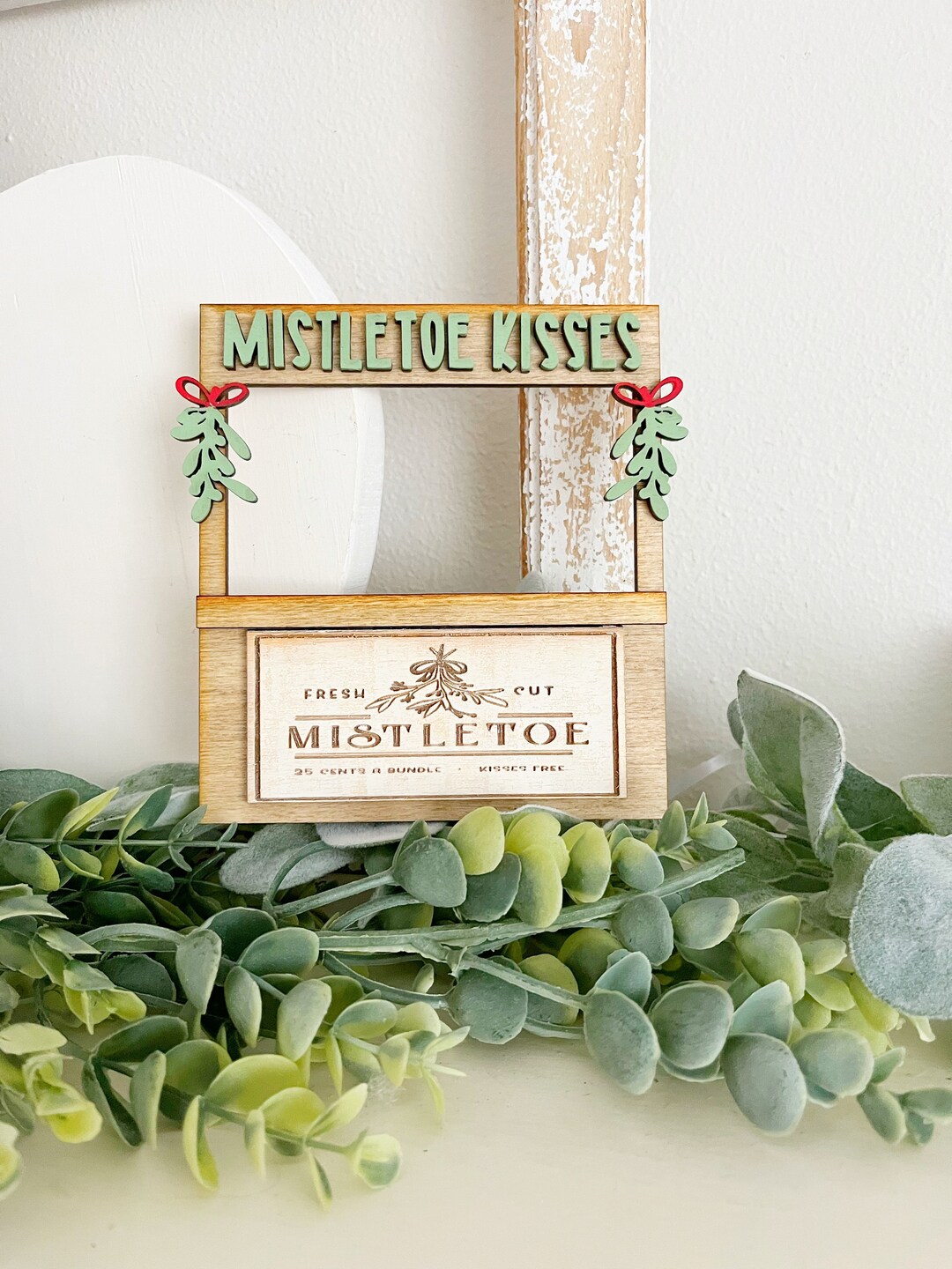 Mistletoe Kisses Mini Sign – Christmas Tiered Tray Decor – Hot Cocoa ...