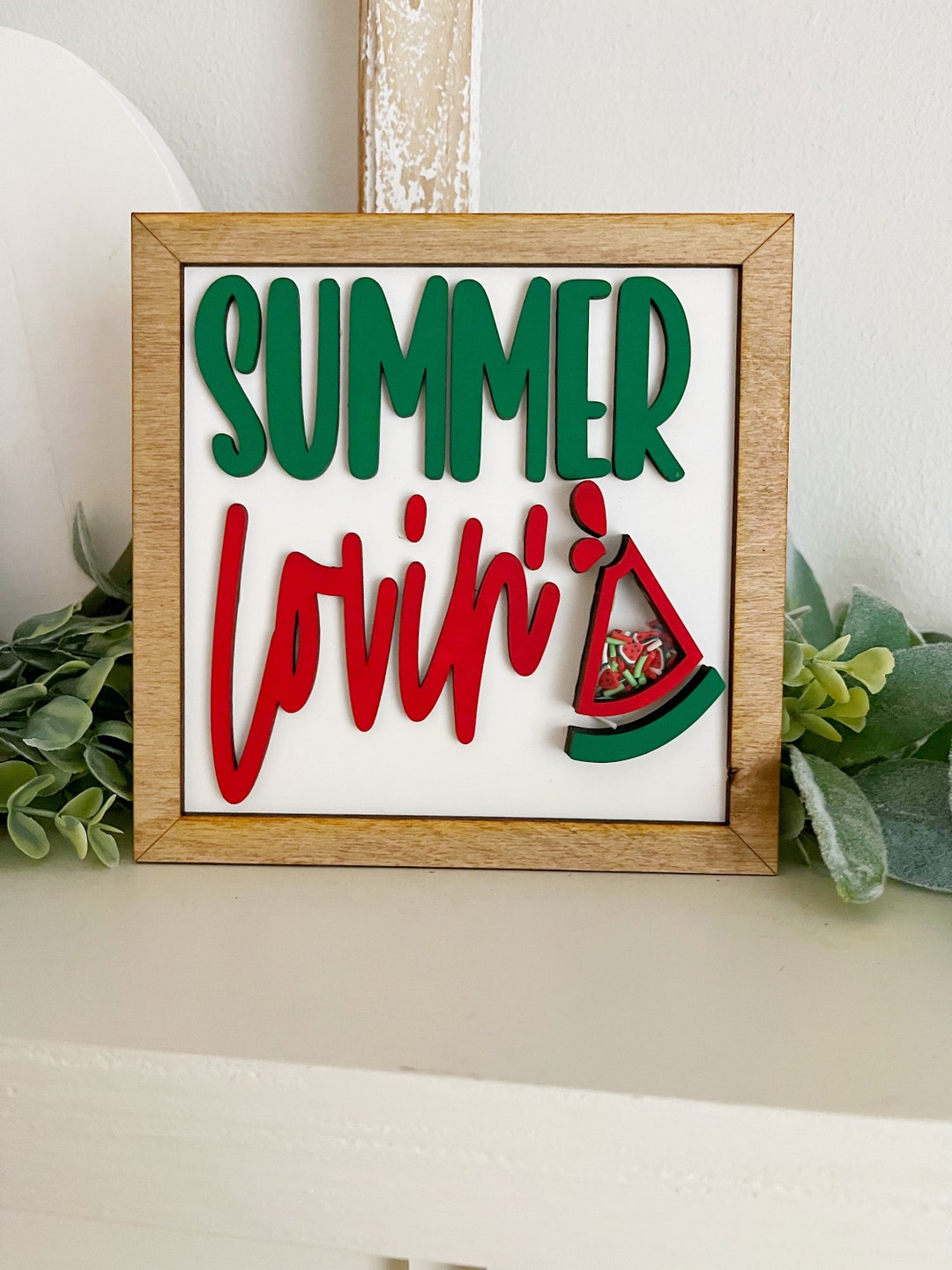 Summer Lovin Watermelon Shaker Sign, Watermelon Tiered Tray, Fruit Sign ...