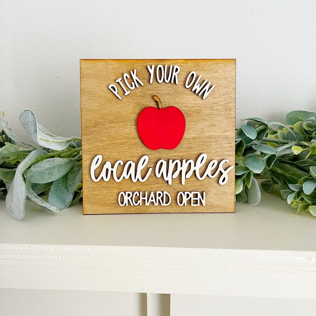 Apple Orchard Sign | Rustic Farmhouse Tiered Tray Decor - Etsy