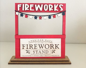 Fireworks Stand Fourth of July Patriotic Fireworks Tiered - Etsy