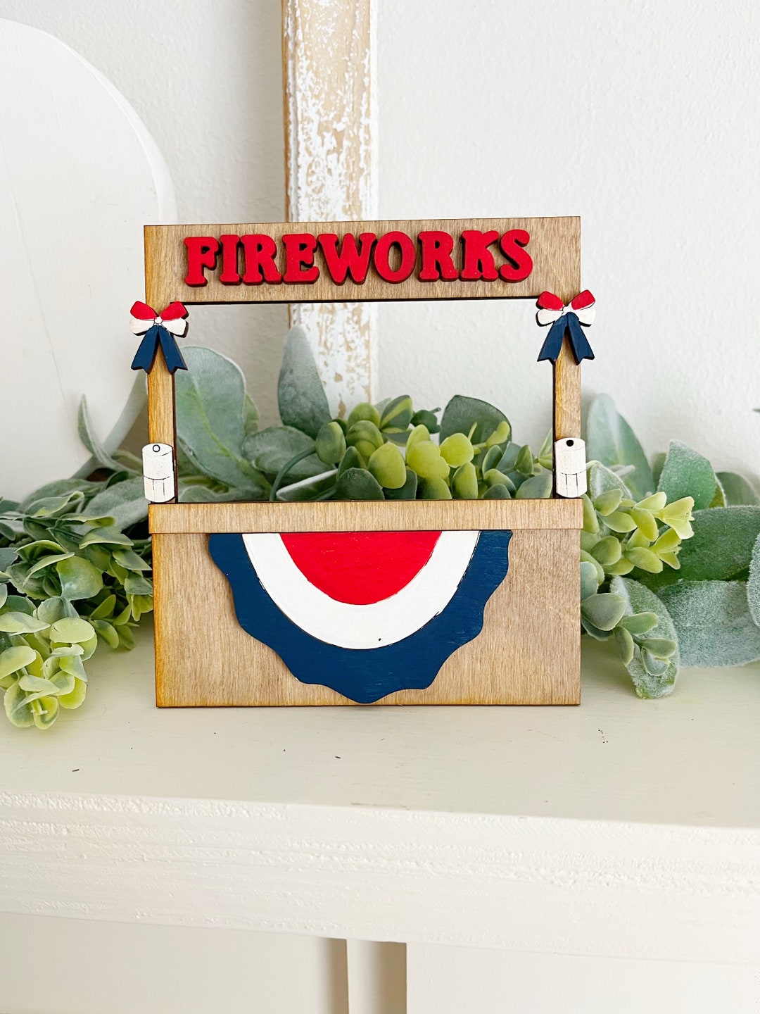 Fireworks Stand, Fourth of July, Patriotic, Fireworks, Tiered Tray - Etsy