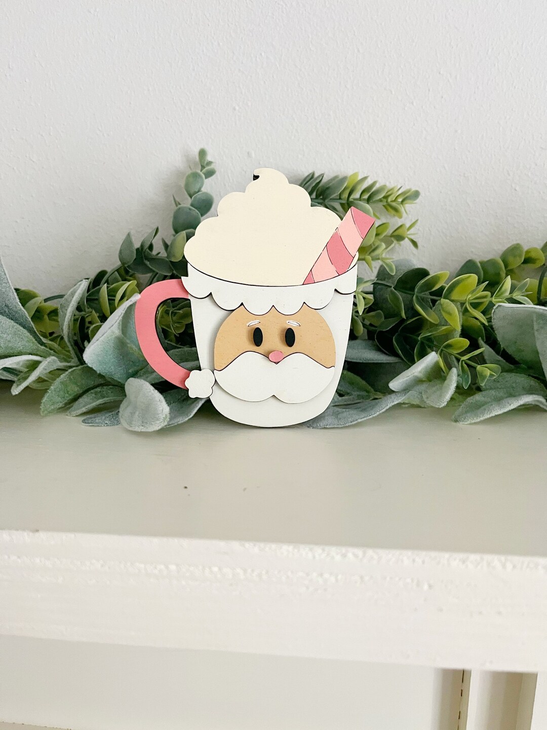 Santa Mug, Hot Cocoa Theme, Christmas Themed Decor, Pink Christmas ...