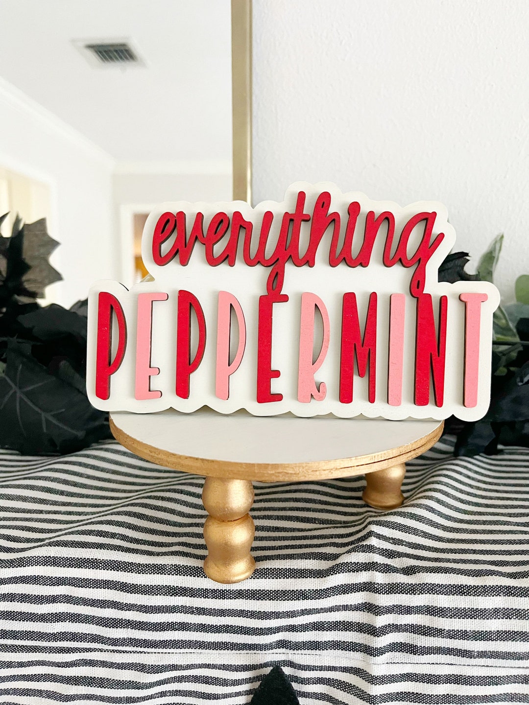 Everything Peppermint Sign | Christmas Tiered Tray Decor | Holiday ...