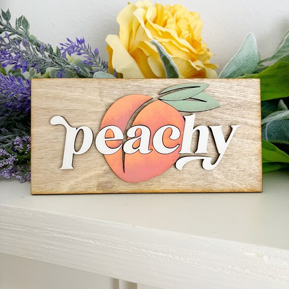 Peachy Sign Peach Themed Decor Tiered Tray Decor - Etsy