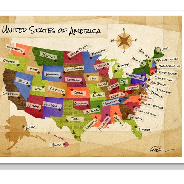 United States Greeting Card - Etsy