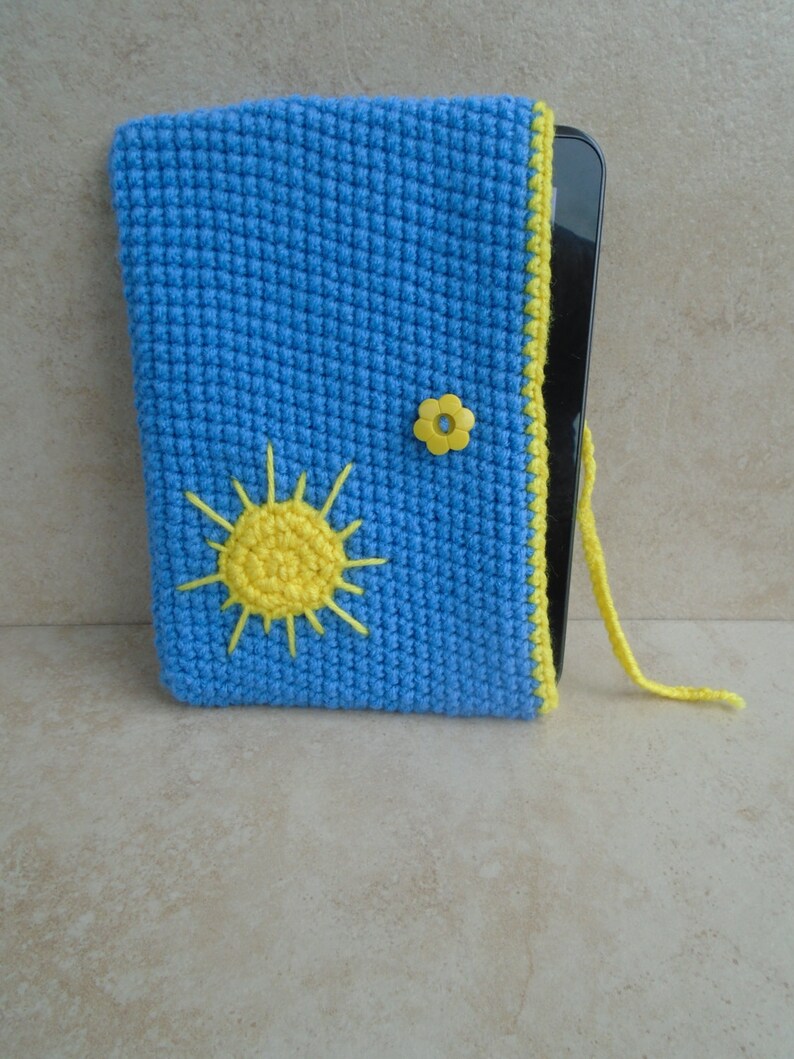 Crochet Cover for 7 Tablet. Sunny Day Tablet Cover. Sunshine Crochet ...