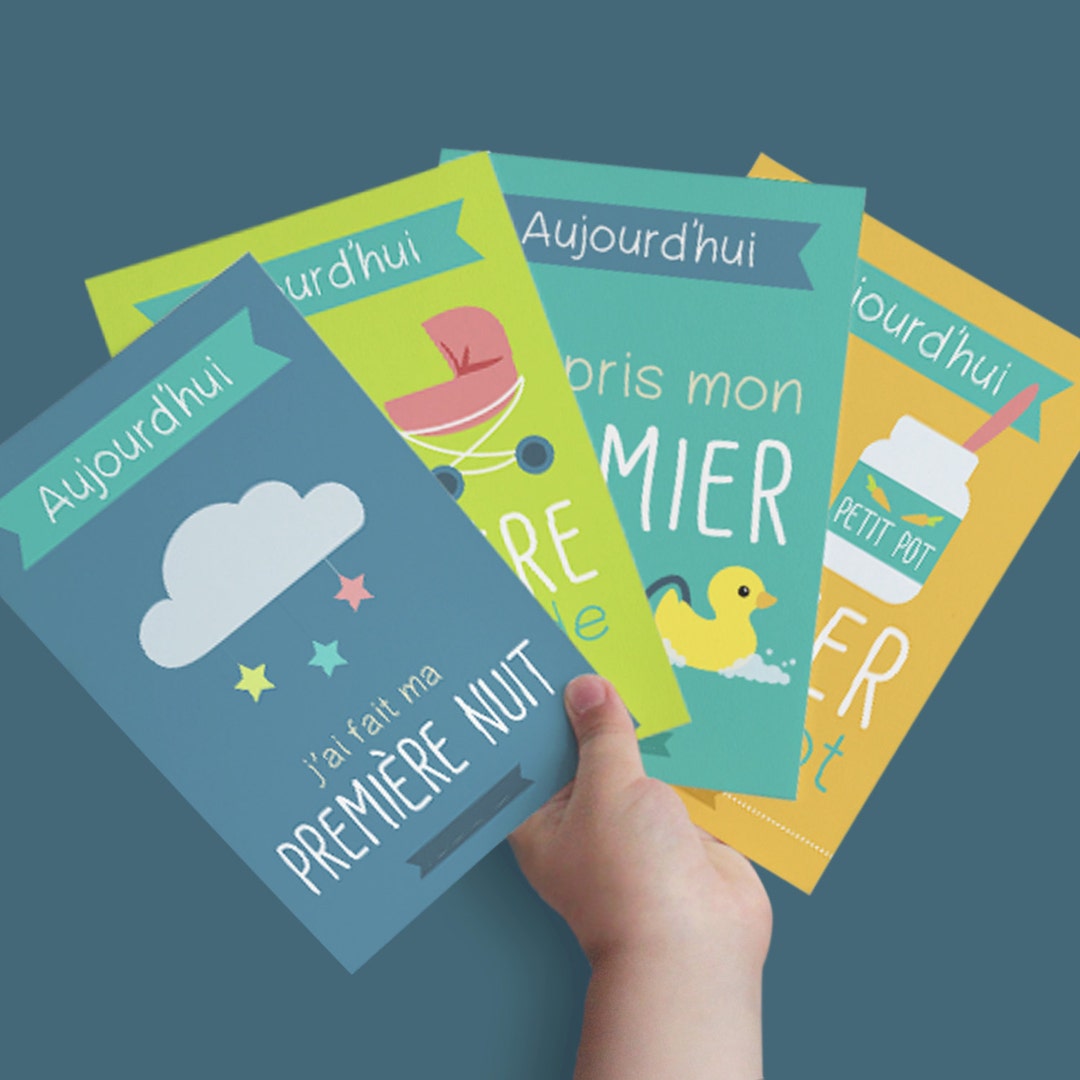 Set of Steps "the First Baby" Cards Printable - Special Birth ...