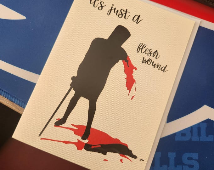 Get Well Card - Handmade Card - Monty Python - Flesh Wound - Etsy