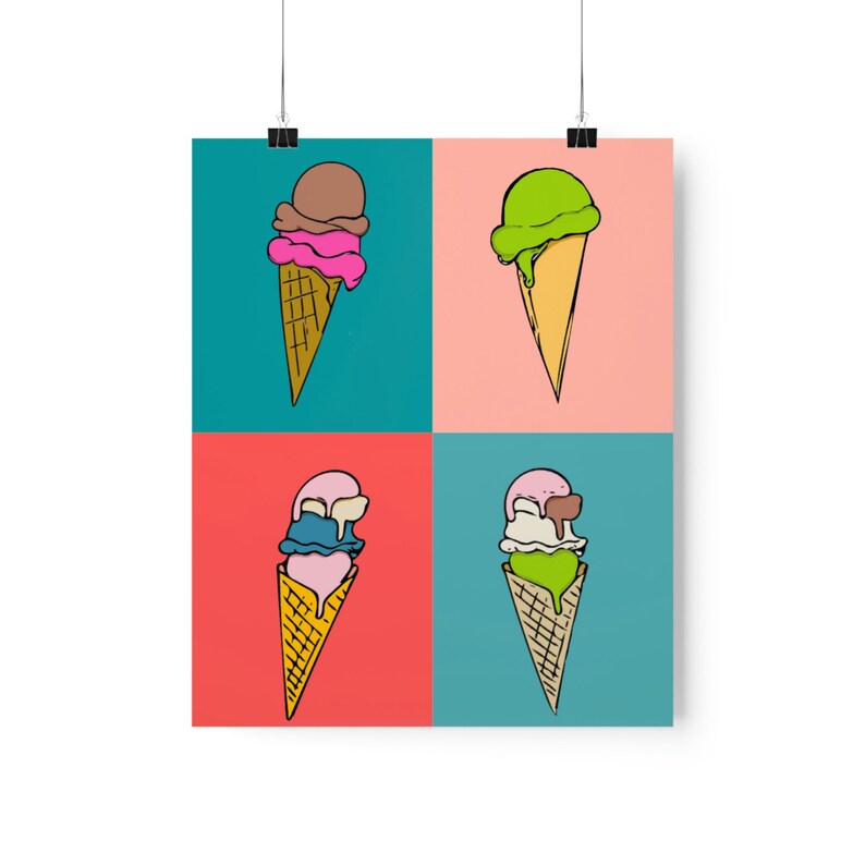 Ice Cream Pop Art Ice Cream Cone Art Ice Cream Poster Ice - Etsy