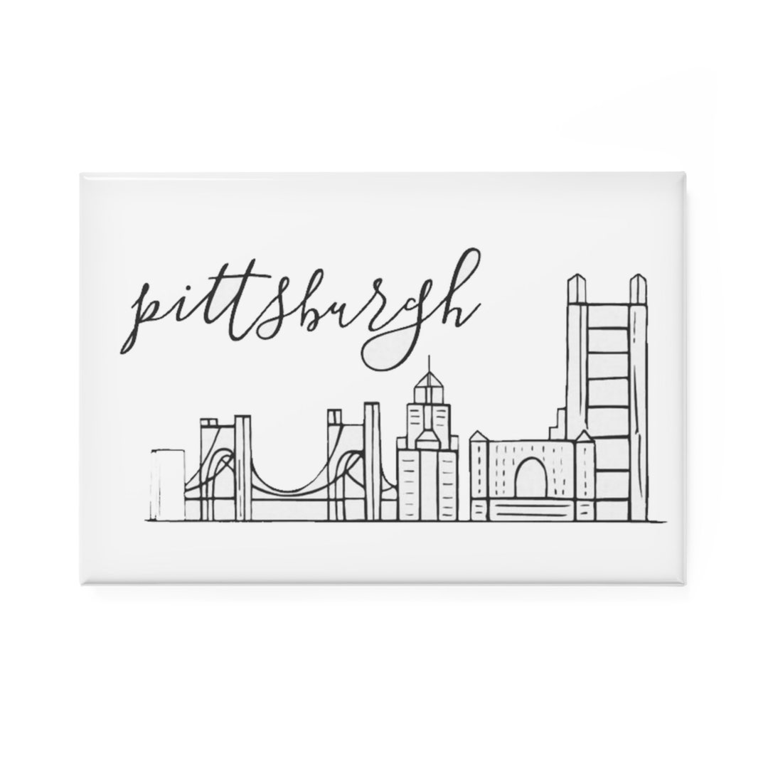 Pittsburgh Skyline Fridge Magnet - Quirky Kitchen Decor, Cute Souvenir ...