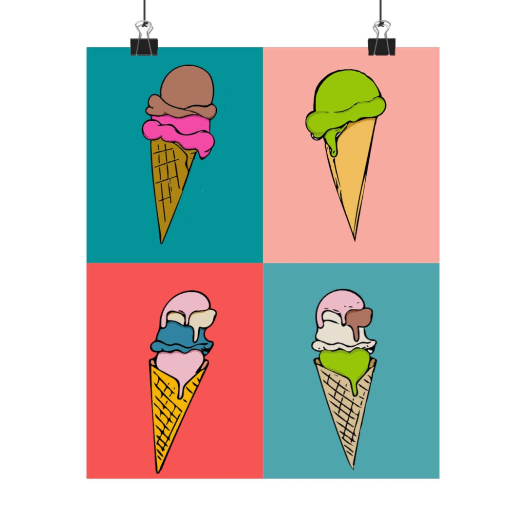 Ice Cream Pop Art, Ice Cream Cone Art, Ice Cream Poster, Ice Cream Art ...