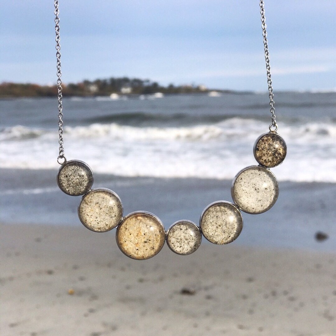 Multi Sand Orb Necklace, Gorgeous Beach Sand Jewelry, World Traveler ...