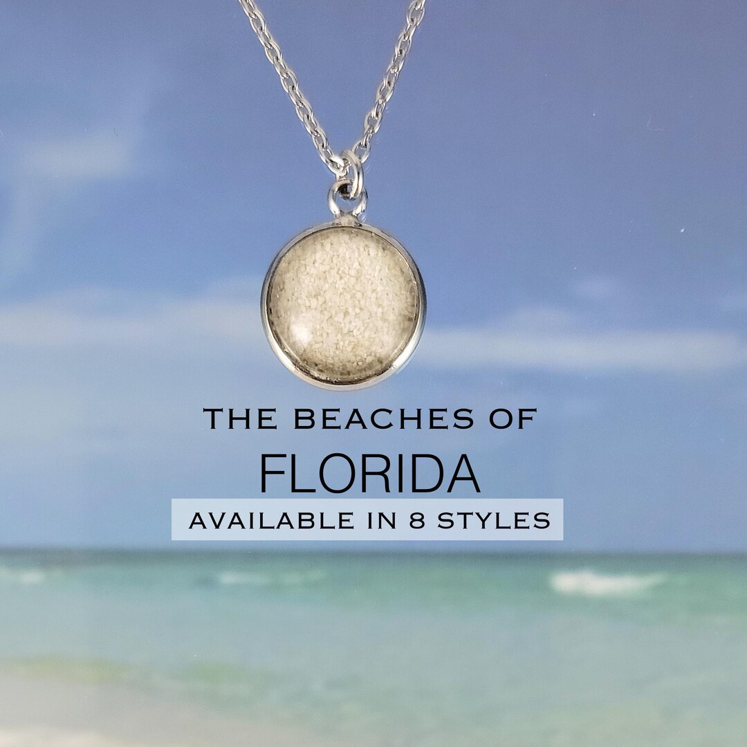 Personalized Florida Beach Jewelry, Coastal Vacation Sand Keepsake ...