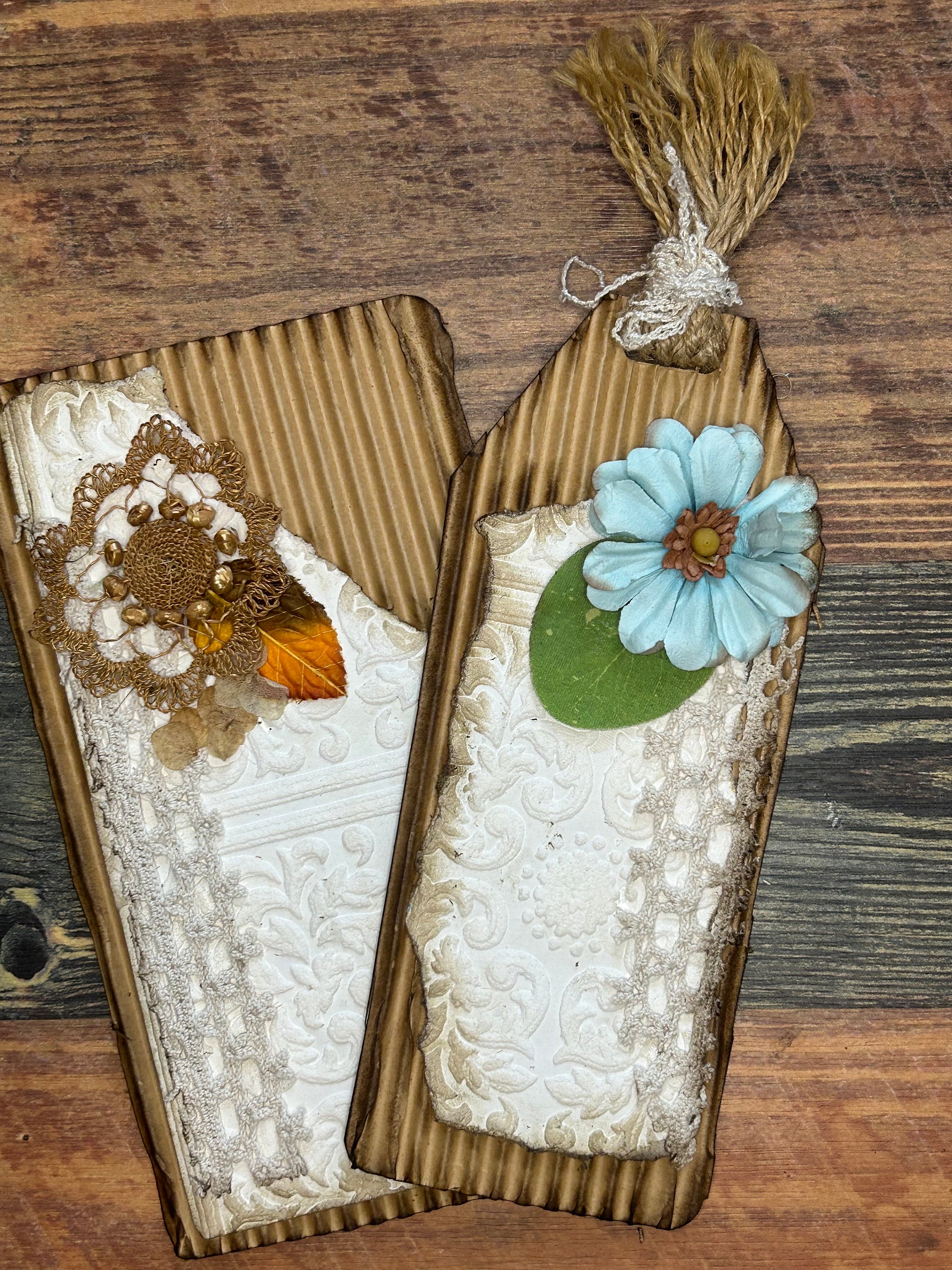 Junk Journal Tag and Journalling Card, Cardboard and Anaglypta Textured ...