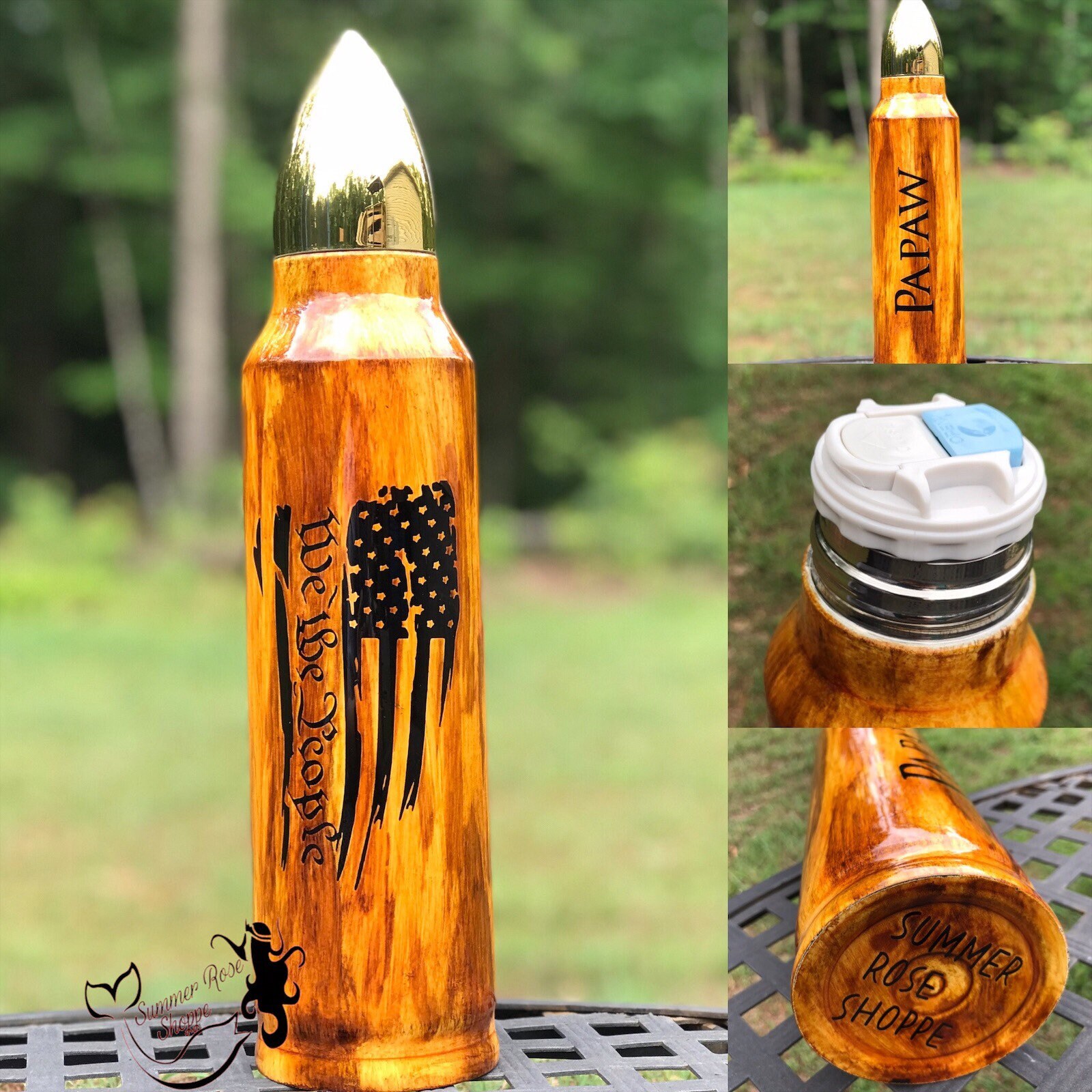 We the People Bullet Wood Grain Tumbler American Flag | Etsy