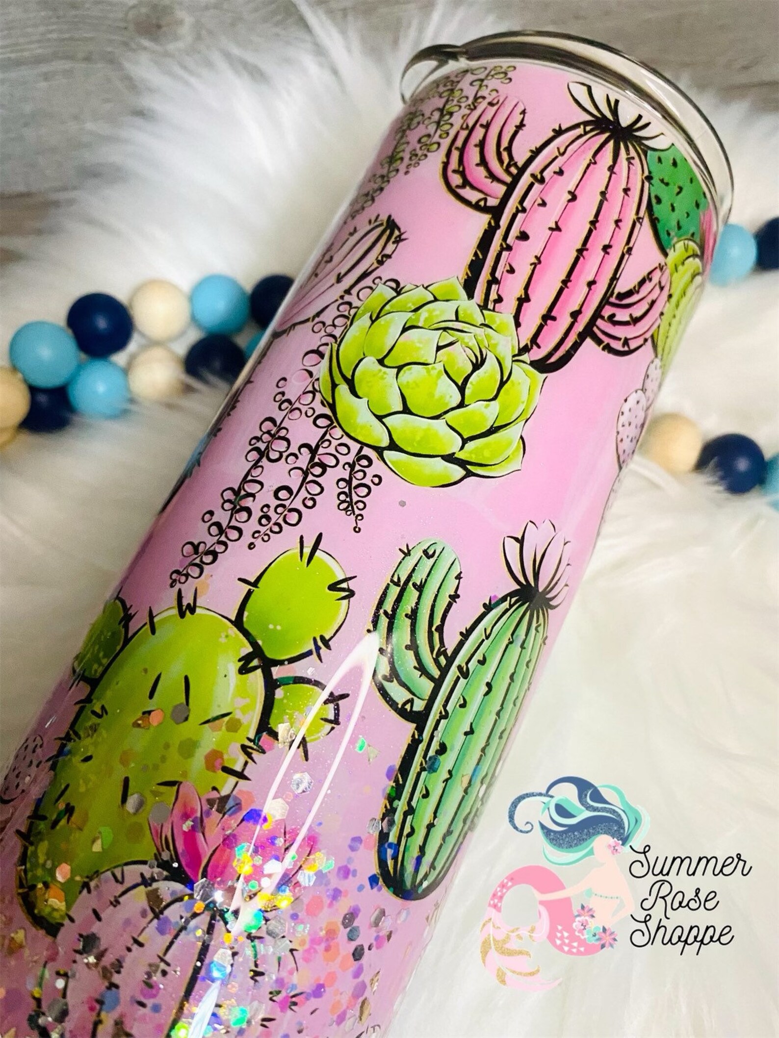 We Stick Together Pink Cactus Succulent Skinny Tumbler - Etsy