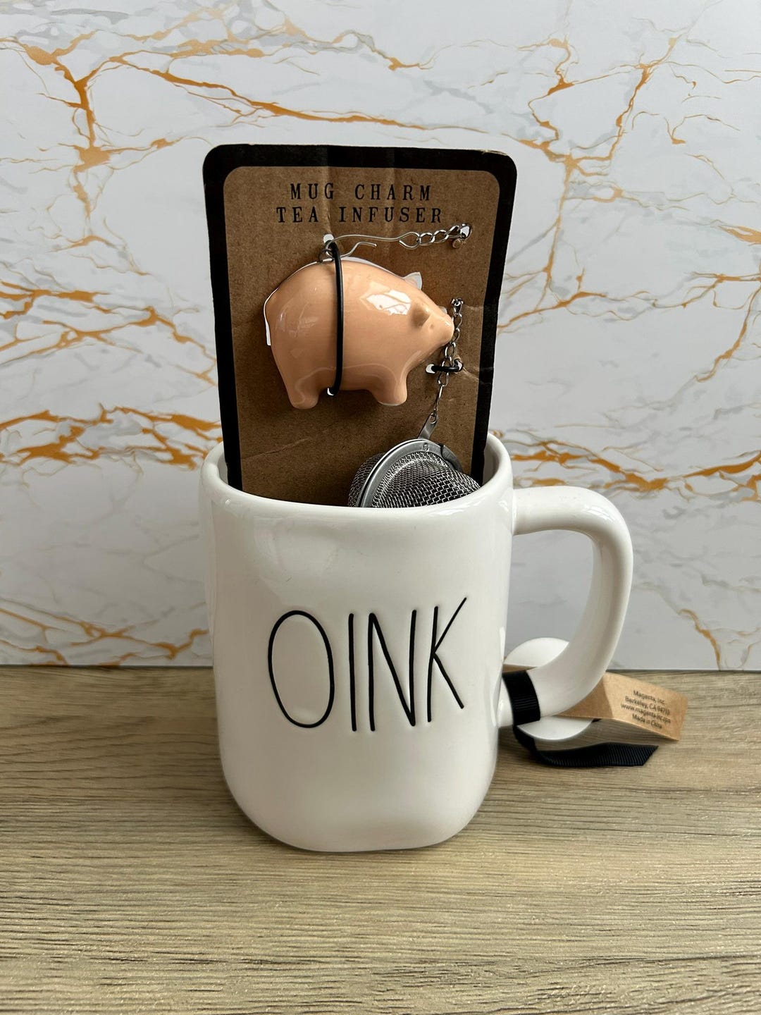 Rae Dunn Collectible Original Oink Coffee Tea Mug With Pig Mug Charm ...