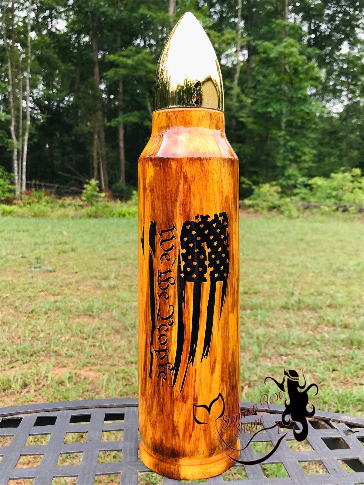 We the People Bullet Wood Grain Tumbler American Flag | Etsy