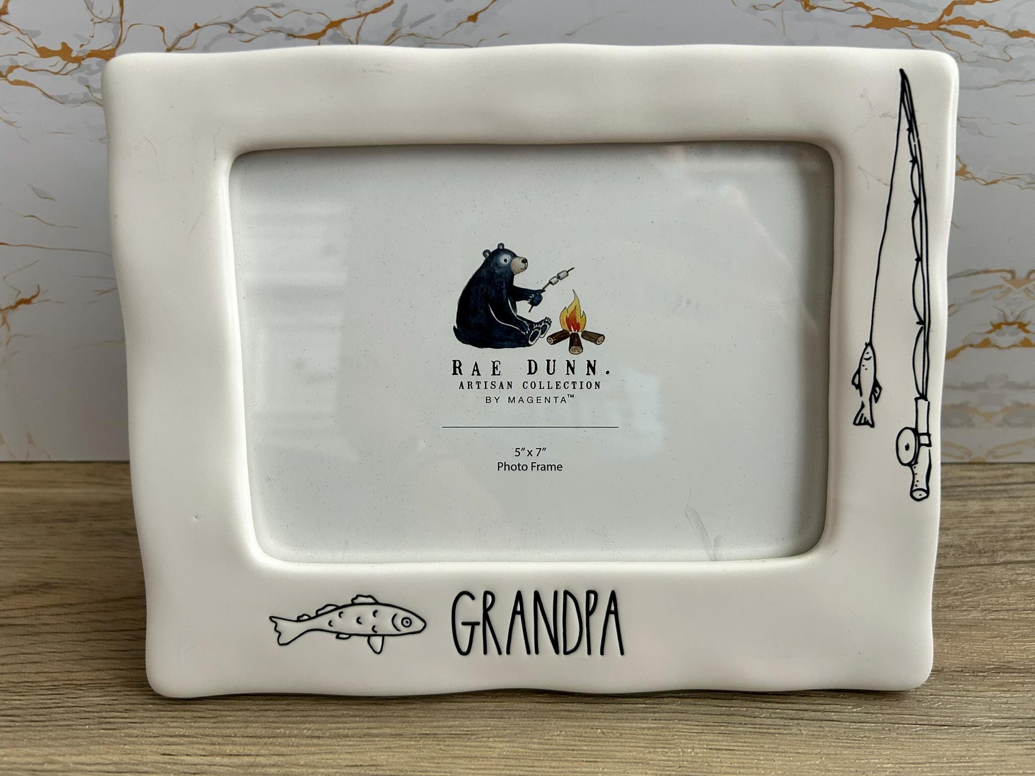 Rae Dunn Collectible Original Grandpa 5x7 Ceramic Picture Frame With ...