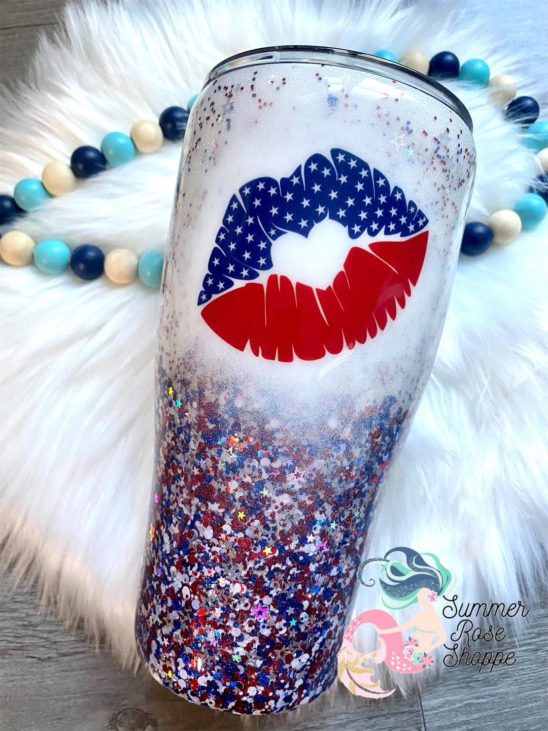 America Lips Raised Right Kisses Elephant Tumbler Raised - Etsy