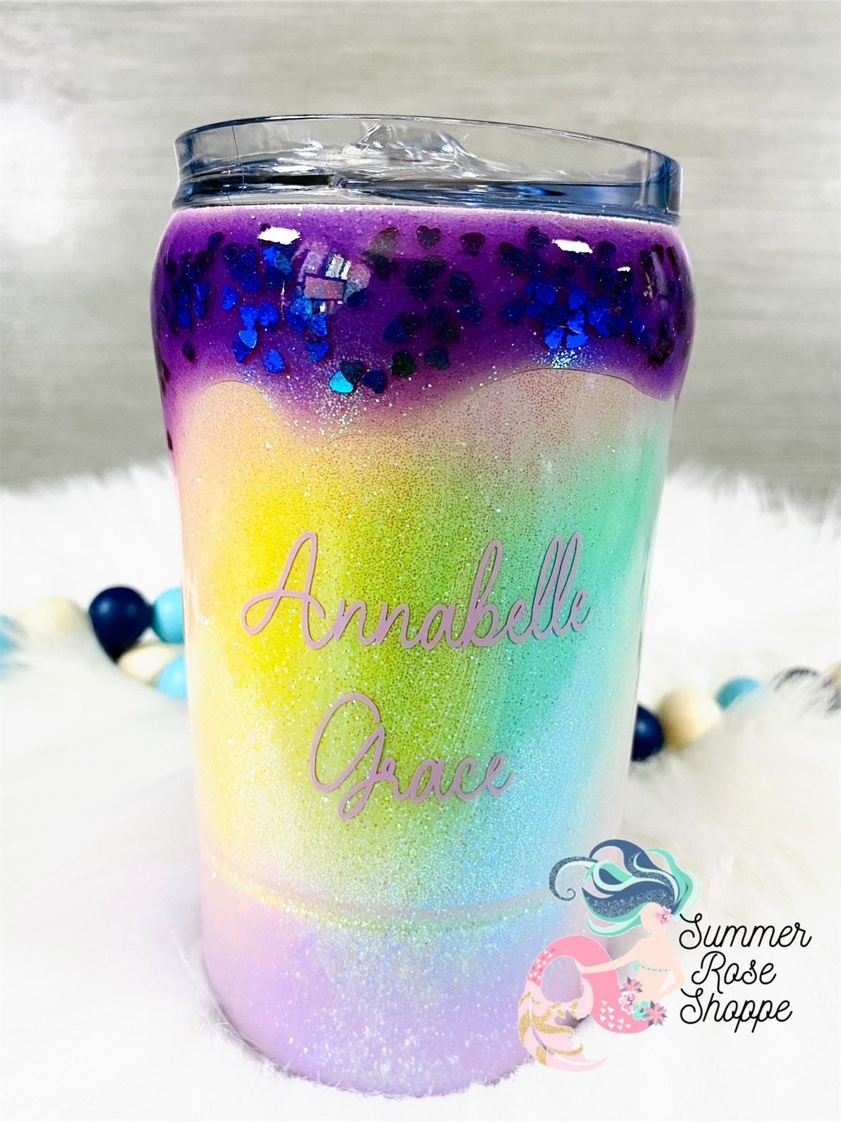 Purple Unicorn Burst Ice Cream Drip Kids Tumbler - Personalized Gift ...