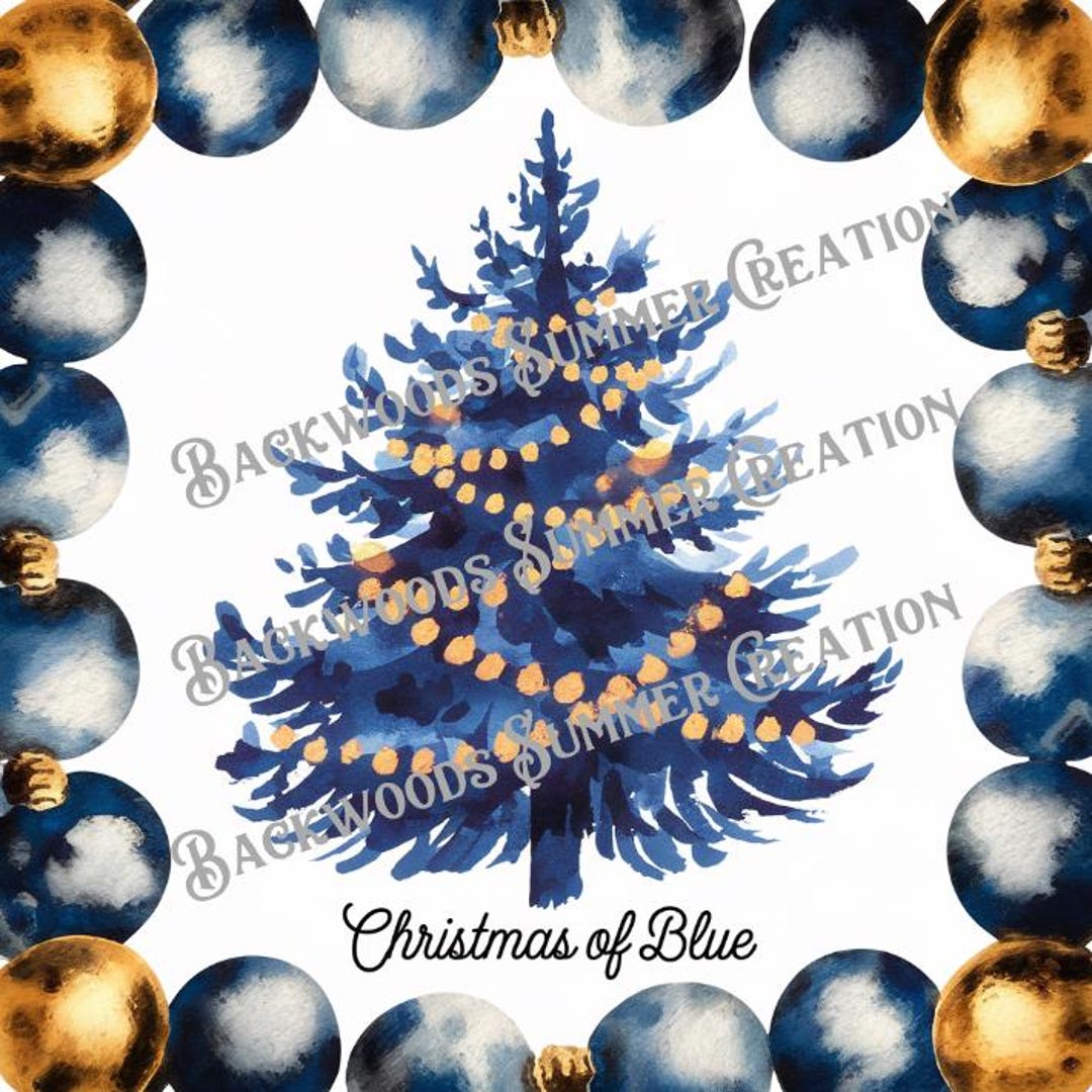 Christmas of Blue Digital File Download - Blue Christmas - Blue ...