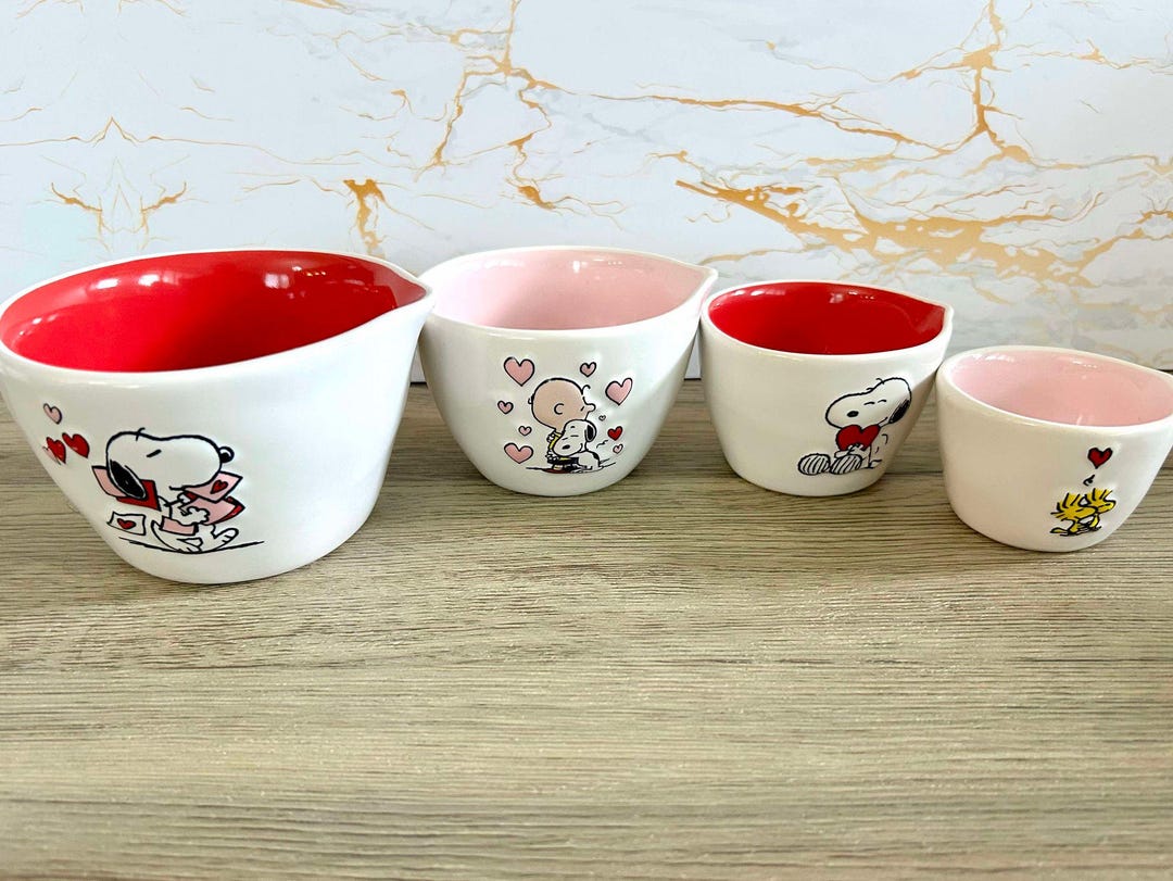 Rae Dunn Peanuts Snoopy Valentine's Day Measuring Cups Set of 4 NWT ...