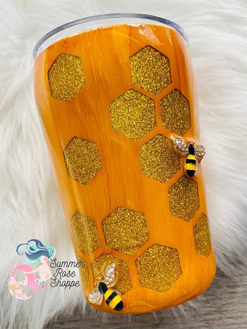 Honeycomb and Bumble Bee Tumbler Stainless Steel Tumbler - Etsy