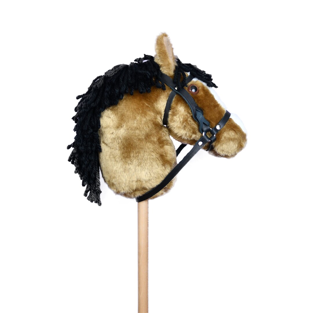 Snowy Mountain Ponies - Buckskin Stick Horse With Leather Bridle ...