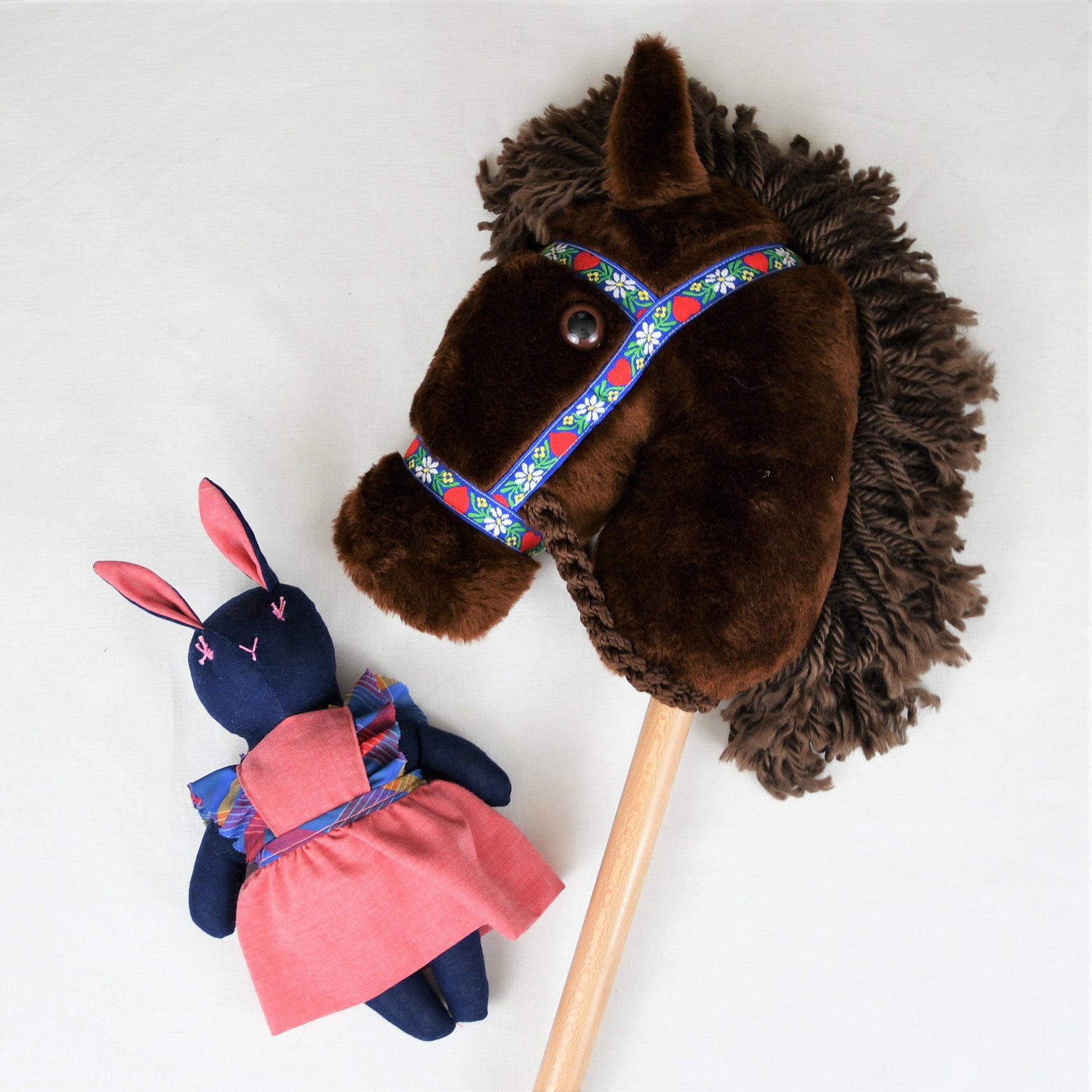 Emma Bunny Heirloom Doll Navy Linen Rabbit Doll in Vintage Red | Etsy